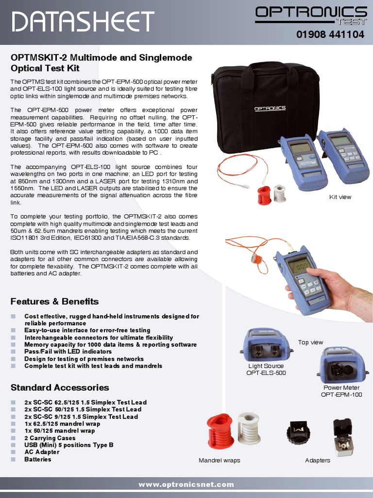 Optronics OPTMSKIT2 Multimode and Singlemode Optical Test | PDF ...