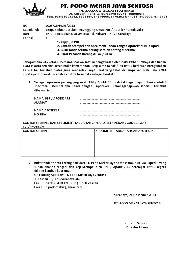 Surat Edaran PBF | PDF