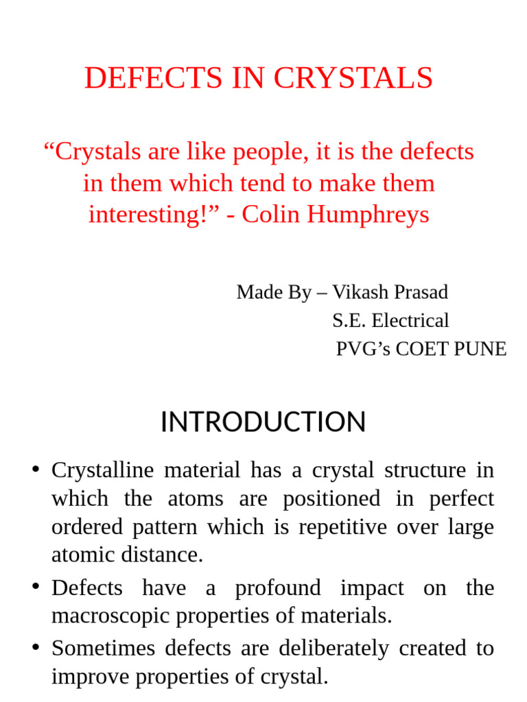Crystal Defect | PDF | Dislocation | Crystallographic Defect
