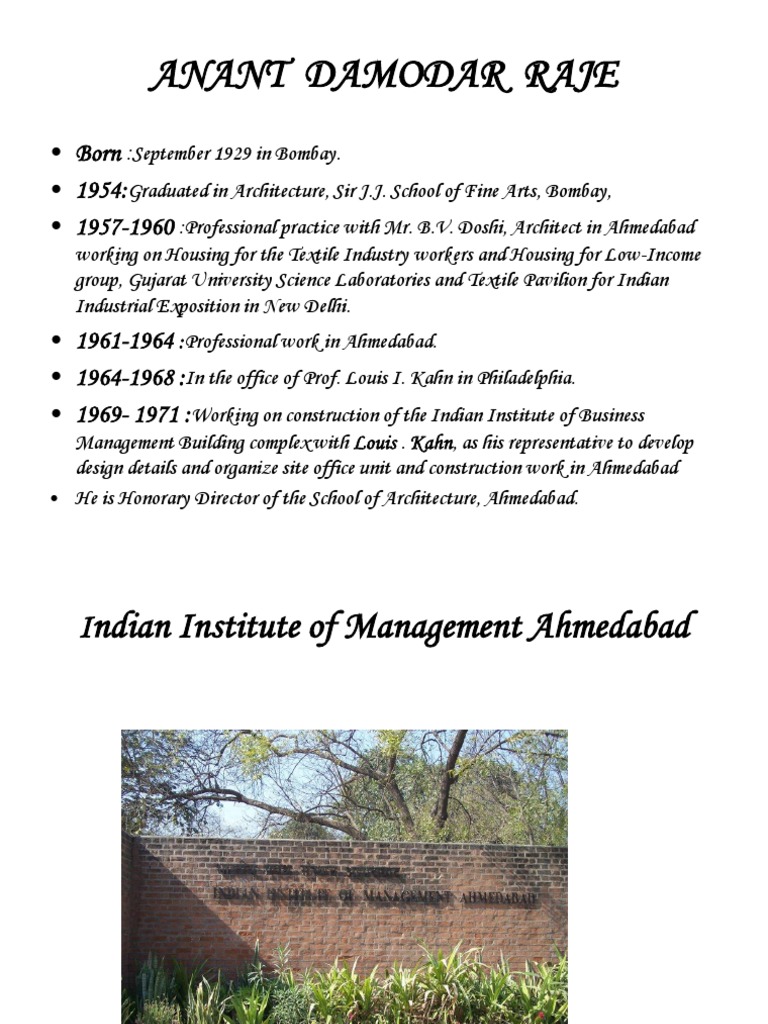 Anant Raje Presentation | PDF | Architect | Buildings And Structures