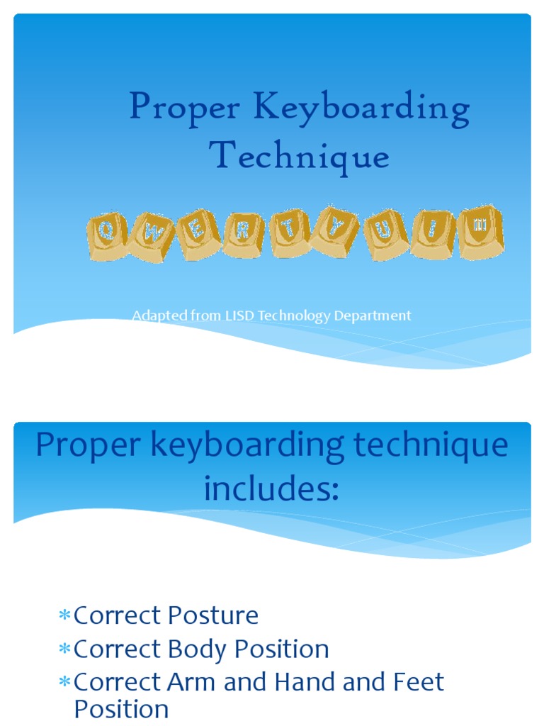 Keyboarding Technique | PDF | Computer Keyboard | Hand