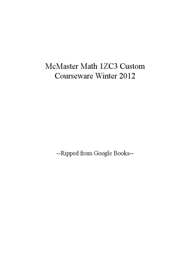 Math 1ZC3 Custom Courseware 2012 | PDF | Eigenvalues And Eigenvectors ...