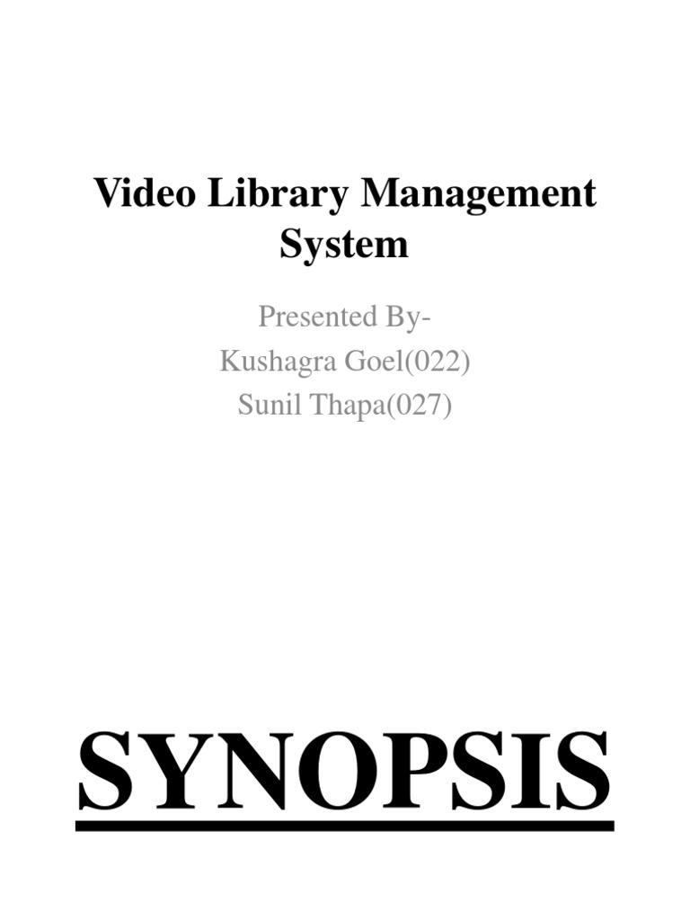Video Library Management System | Download Free PDF | Software ...