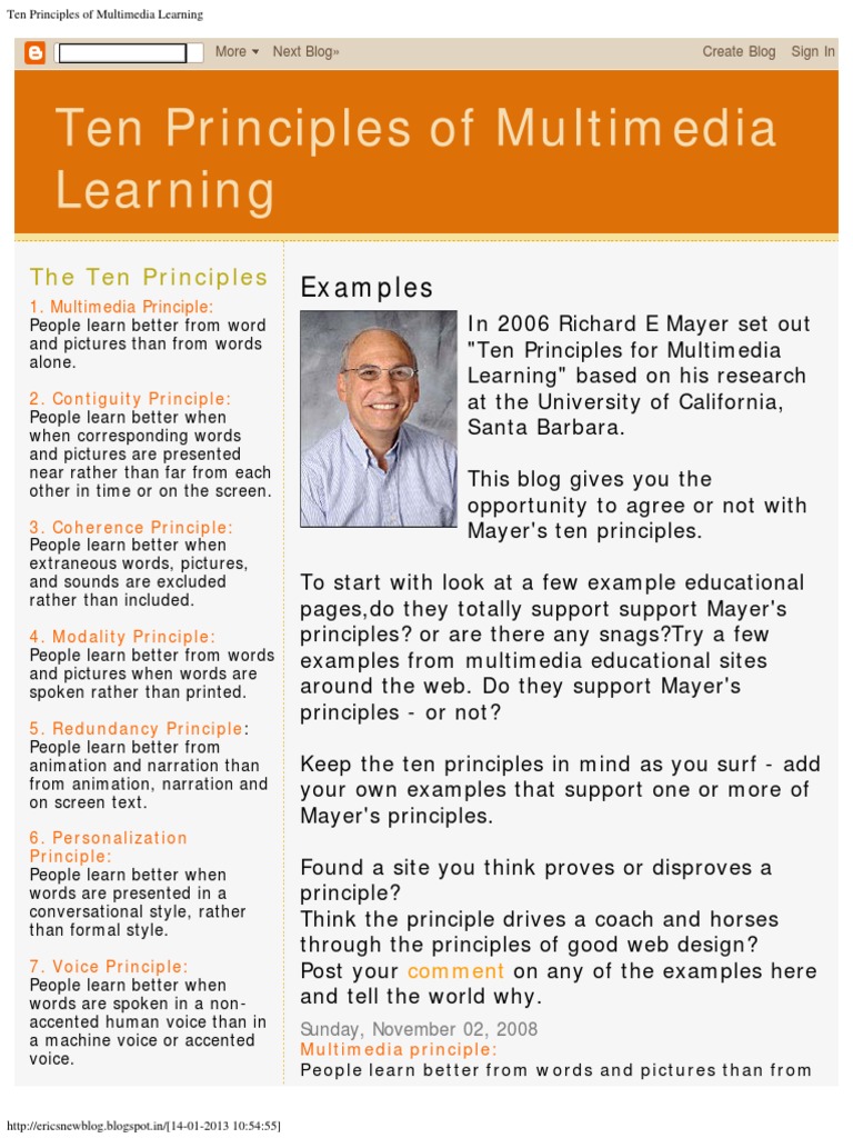 Ten Principles of Multimedia Learning (Mayer) | Accent ...