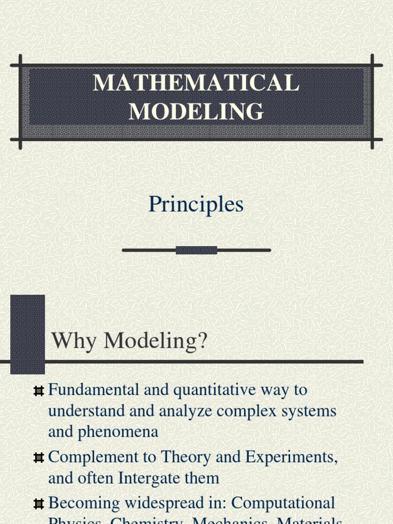 Principles of Mathematical Modelling | PDF