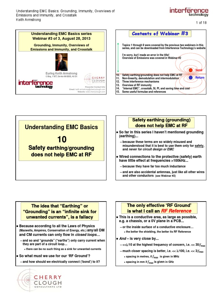 EMC Basics: Grounding and Immunity | PDF | Electromagnetic ...