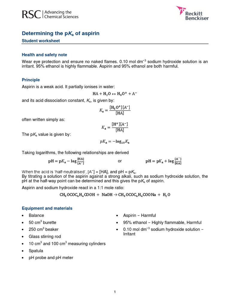 determination-of-pka-of-aspirin-hydroxide-ph