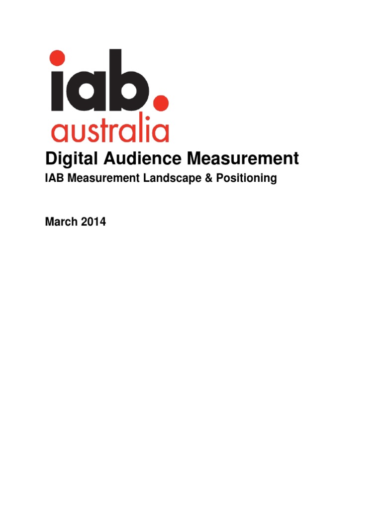 Iab Australia Measurement | PDF | Audience Measurement | Advertising