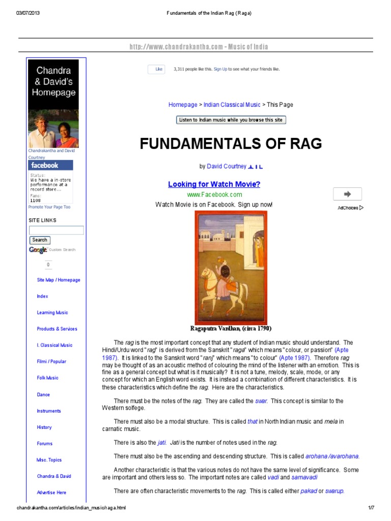 Fundamentals of The Indian Rag (Raga) | PDF | Classical And Art Music ...