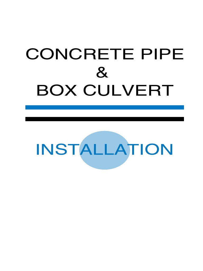 Culverts Installation Guide | PDF | Pipe (Fluid Conveyance) | Sanitary ...
