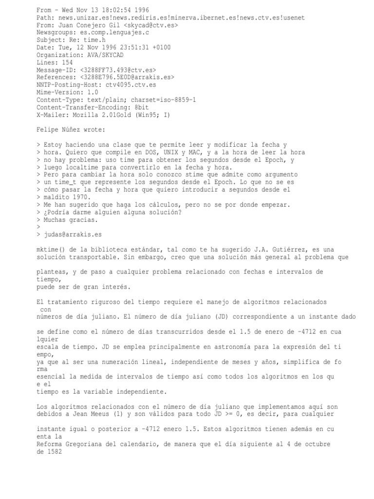 Cálculo Del Día Juliano para La Fecha Dada Por Año, Mes, Día ...