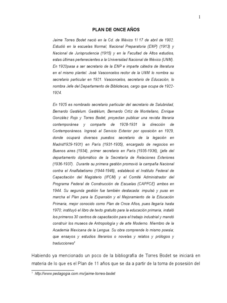 Plan de 11 Años | PDF | Educación primaria | Cognición