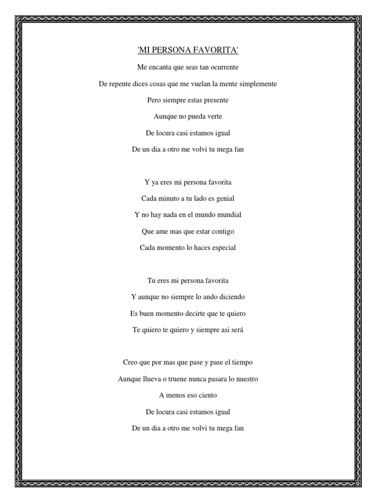 Mi Persona Favorita | PDF | Amor | Ocio