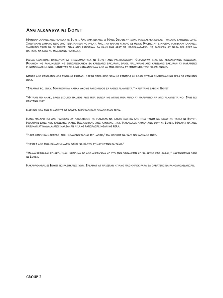 Ang Alkansya Ni Boyet | PDF