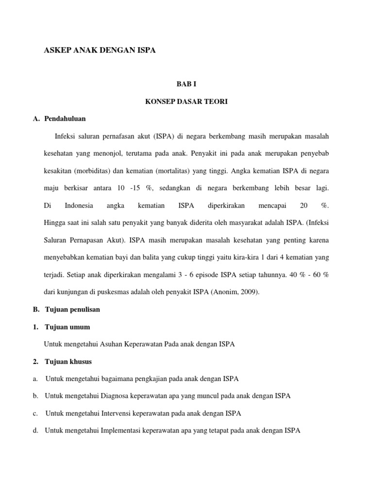Askep Anak Dengan Ispa | PDF