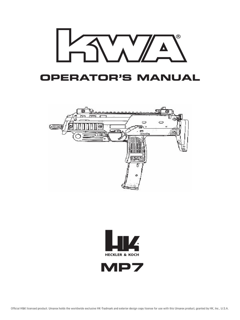 Kwa MP7 | PDF | Trigger (Firearms) | Weapon Design