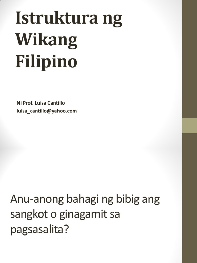 Istruktura NG Wikang Filipino | PDF