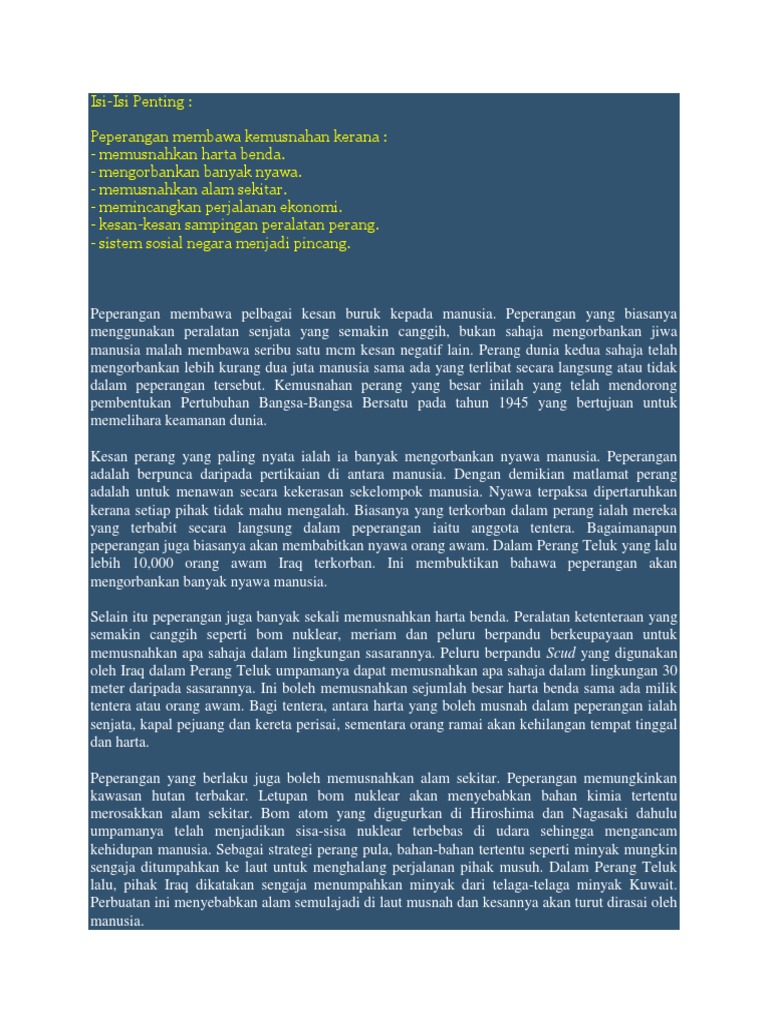 Kesan Peperangan... | PDF