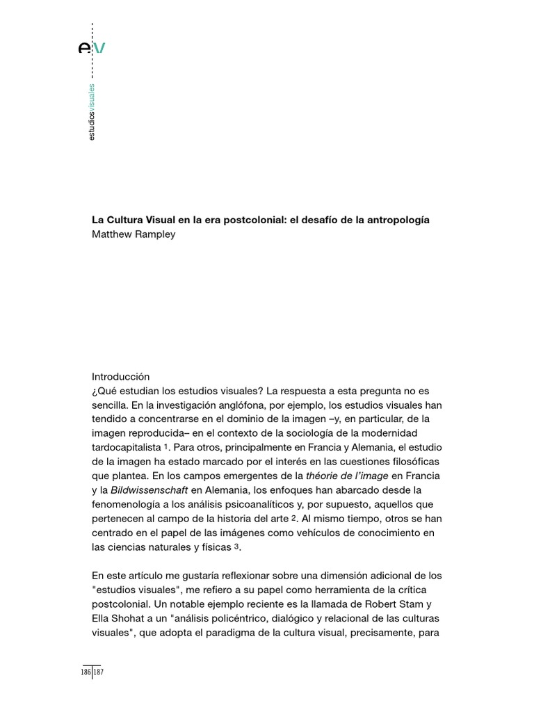 Rampley Matthew, La Cultura Visual (Antropologia) | PDF | Imagen ...