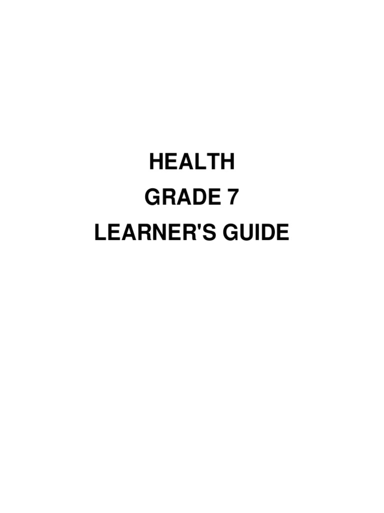 Health Grade 7 Learning Package | PDF