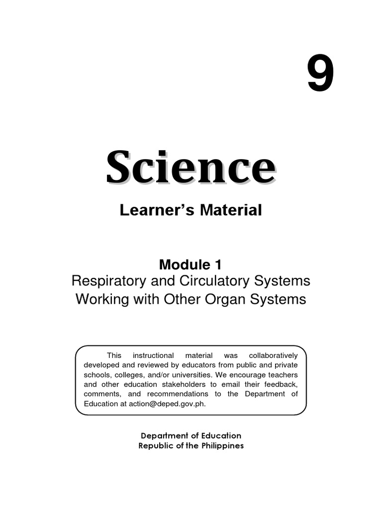 Science Grade 9 Learners Material | PDF | Atrium (Heart) | Heart