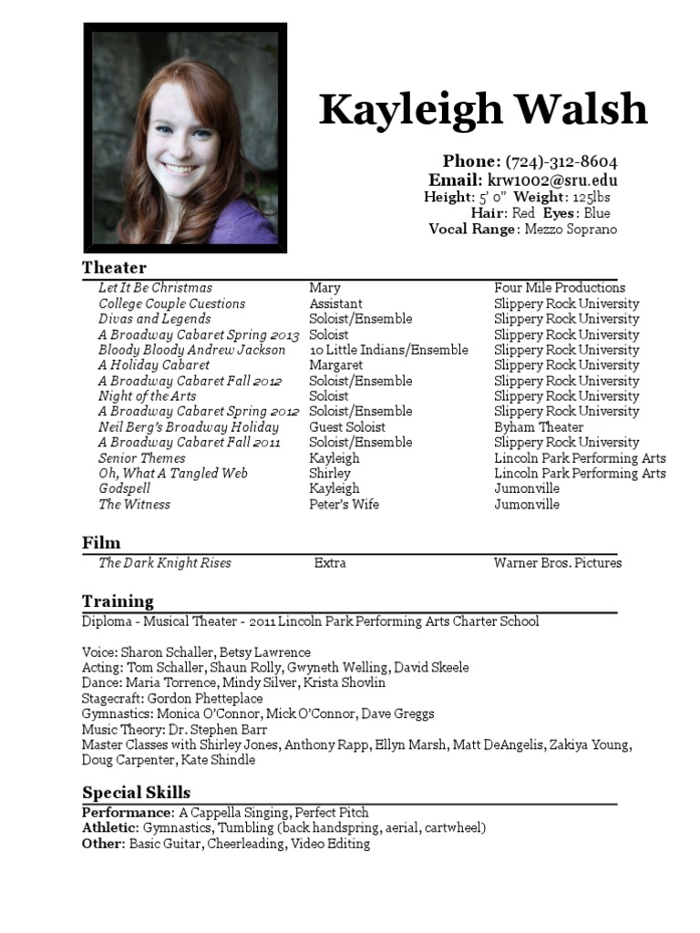 Kayleigh Walsh: Mezzo Soprano Performer | PDF