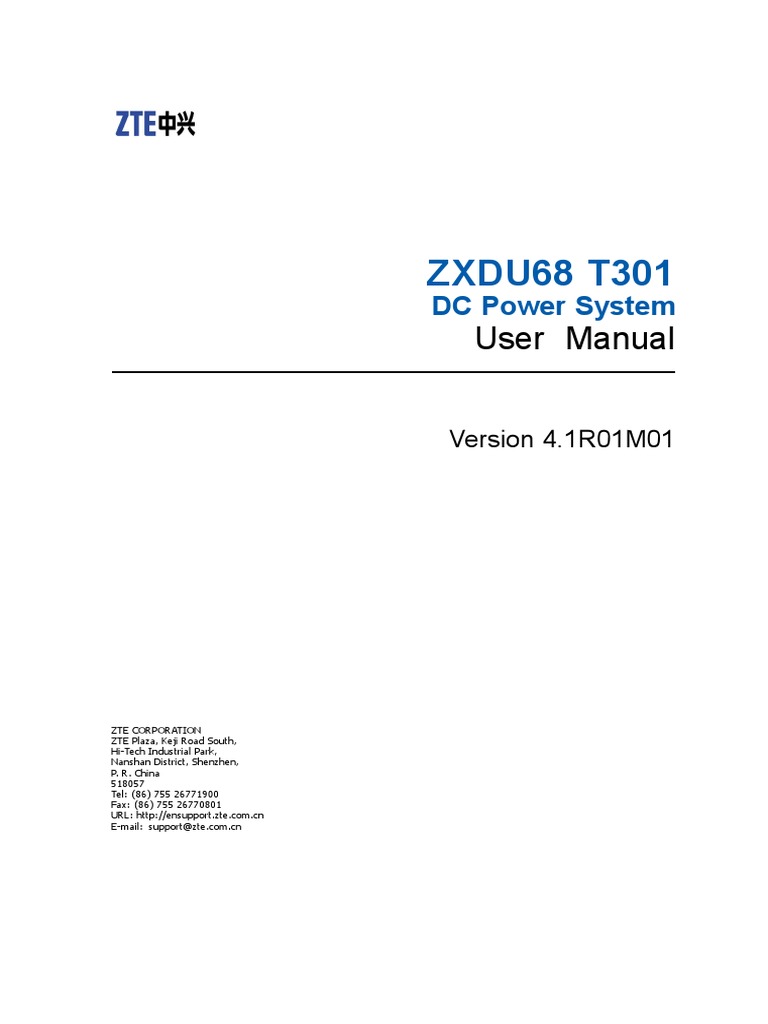 Zxdu68 t301 (v4.1r01m01) User Manual | PDF