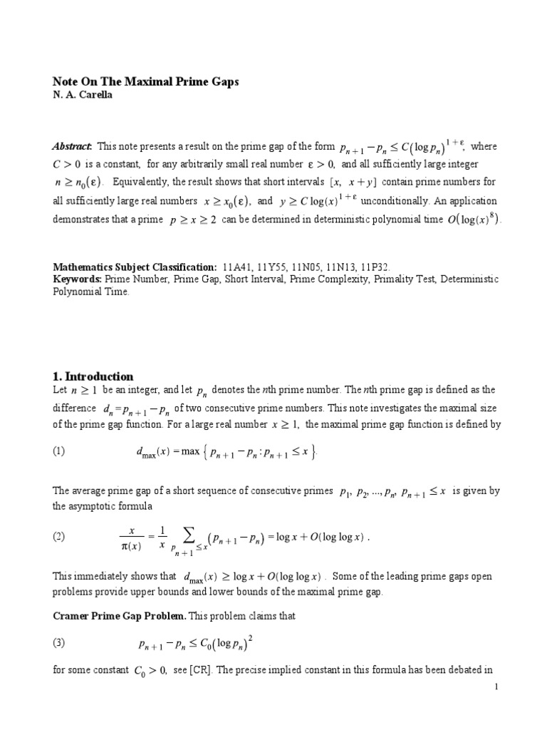 Prime Gaps | PDF | Prime Number | Time Complexity