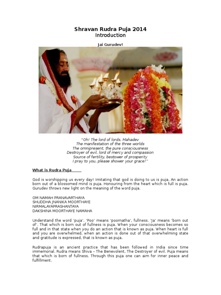Shravan Rudra Puja 2014 Manual | PDF | Theism | Hindu Behaviour And Experience