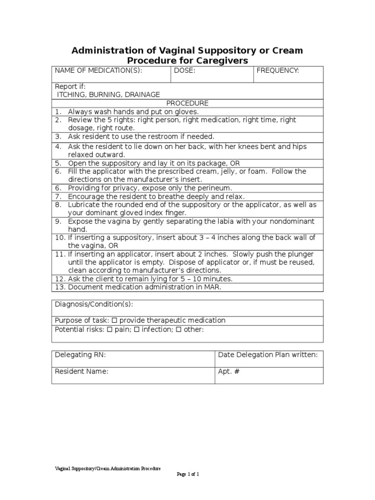 Vaginal Suppository Administration Guide | PDF