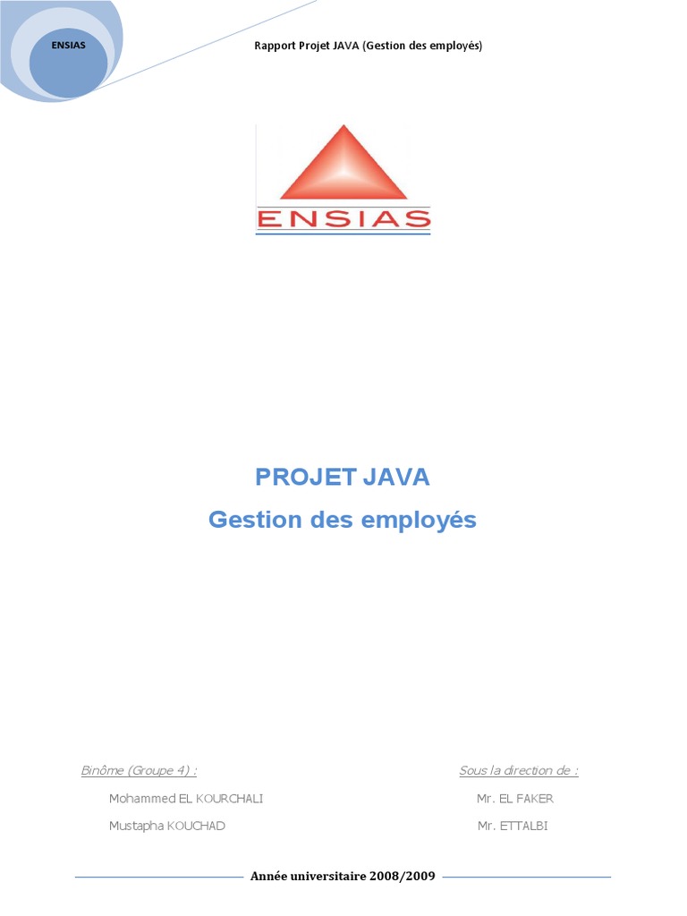 Projet JAVA : Gestion des employés | PDF