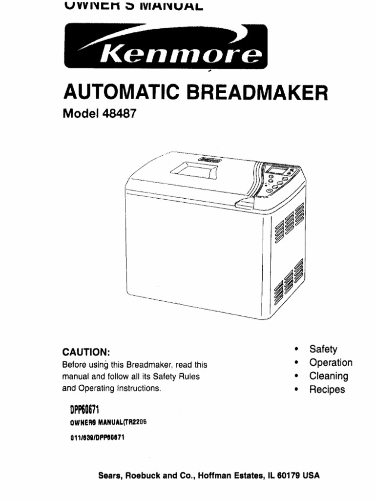 Kenmore Automatic Breadmaker Manual | PDF | Breads | Dough