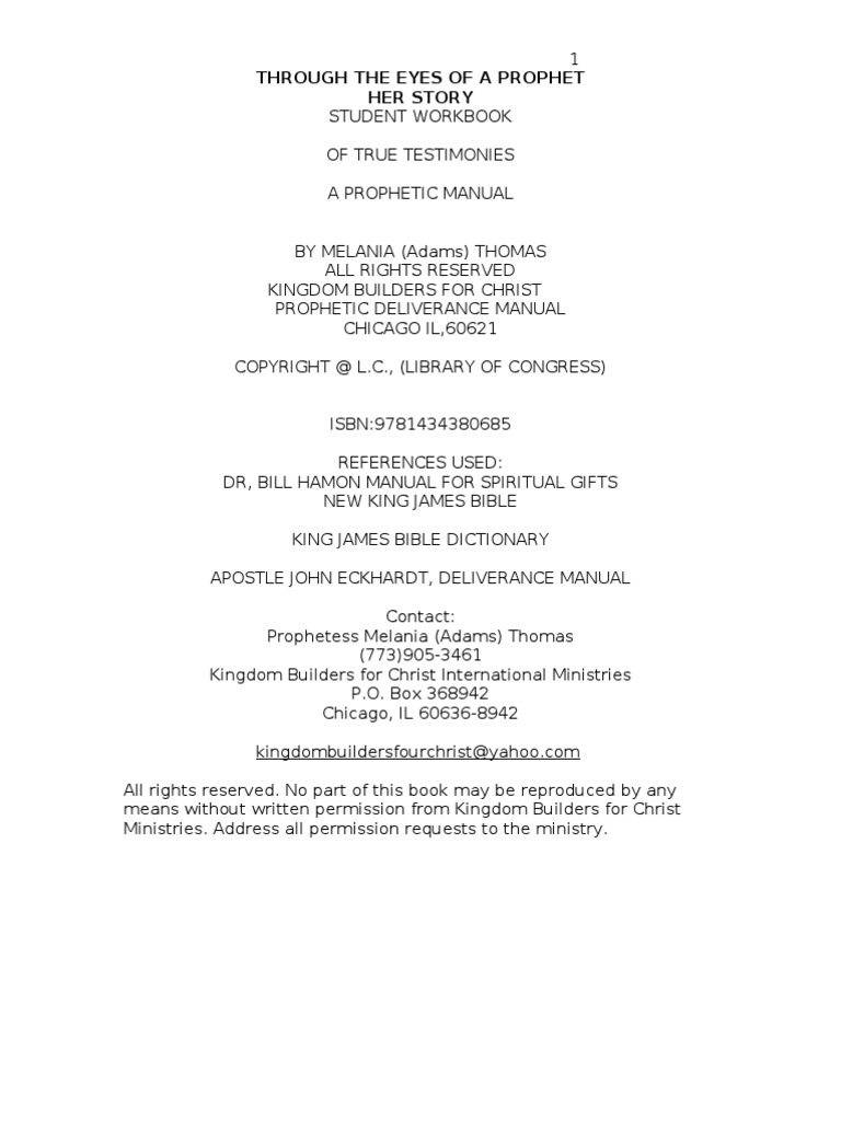 Prophetic Manual | PDF | Prophet | Prophecy