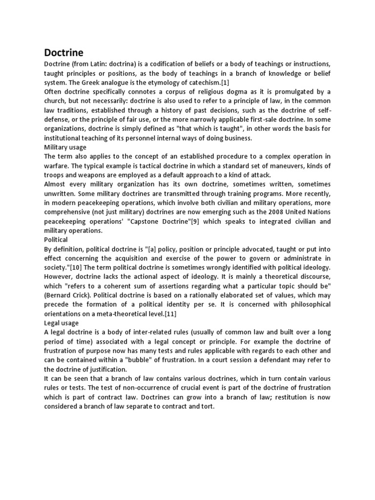 Doctrine | PDF | Principle | Doctrine