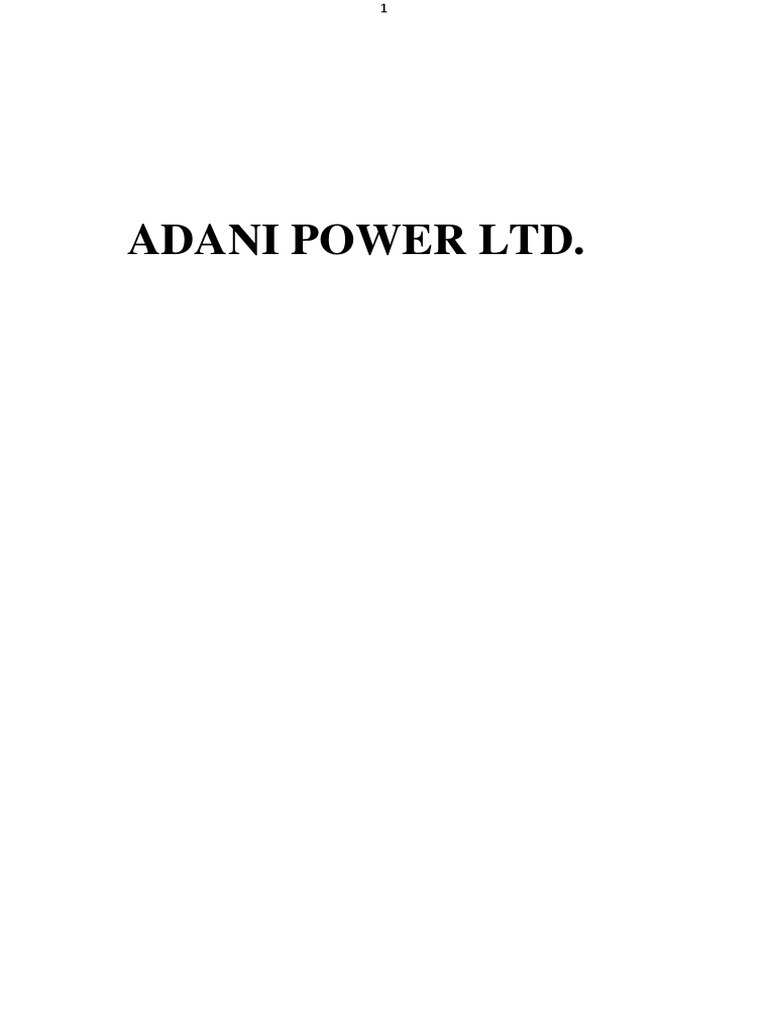 Adani Power: Company Overview and Sector Analysis | PDF | Electrical ...