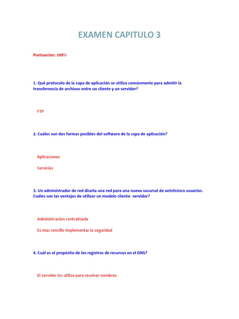 Examen Capitulo 3 | PDF | Servidor web | Internet y web