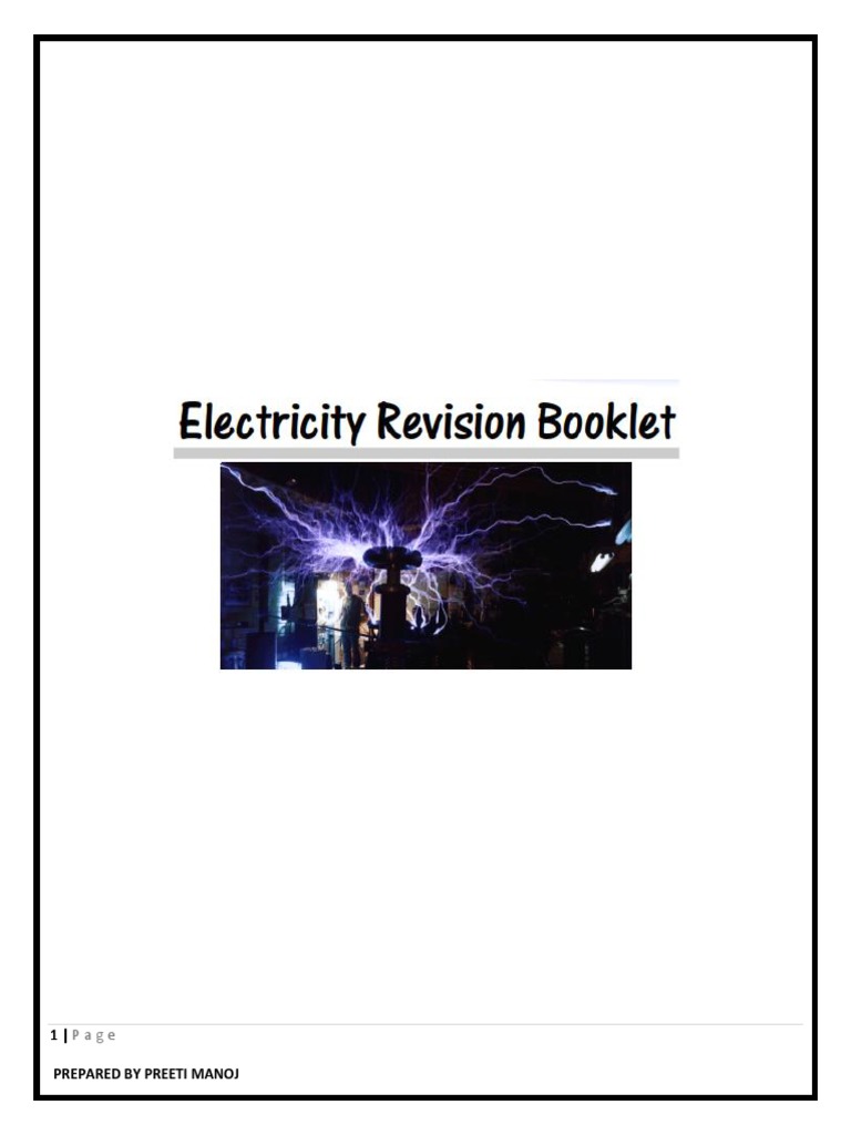 Electricity Revision Booklet | PDF | Electric Current | Electrical ...