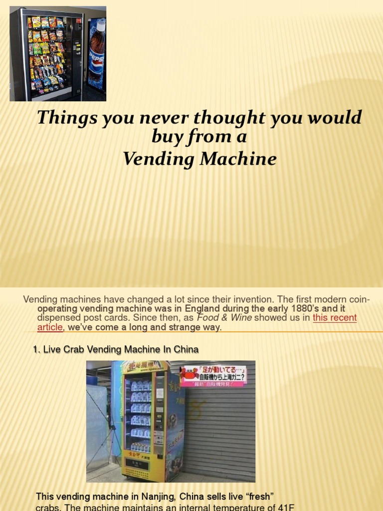 Vending Machines | PDF | Vending Machine | Potato