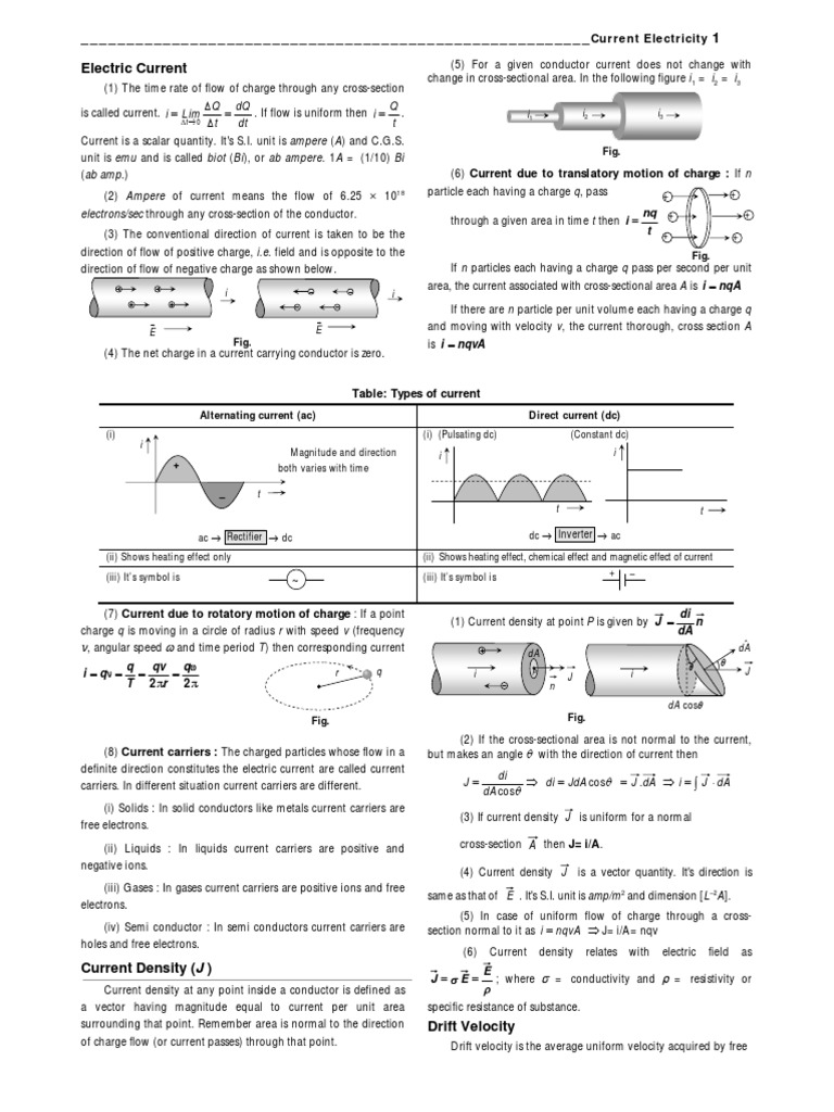 Current Electricity Fundamentals | PDF | Electrical Resistivity And ...