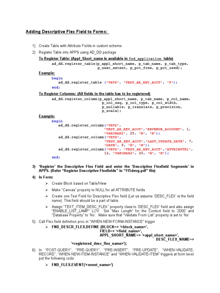 Adding Flexfields To Forms | PDF