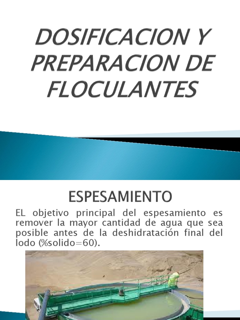 Dosificacion y Preparacion de Floculantes | PDF | Agua | Química