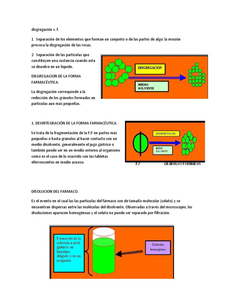 Disgregación | PDF | Solución | Solvente
