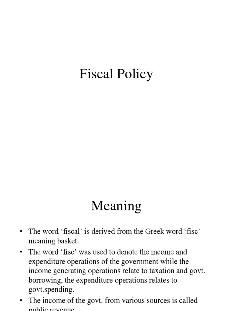Fiscal Policy - Instruments and Objectives | PDF | Fiscal Policy | Income