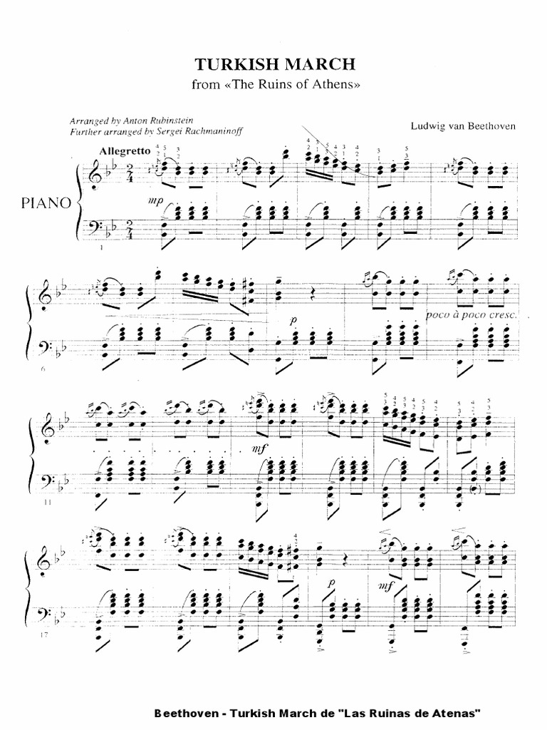 Beethoven Turkish March Rubinstein Rachmaninoff | PDF