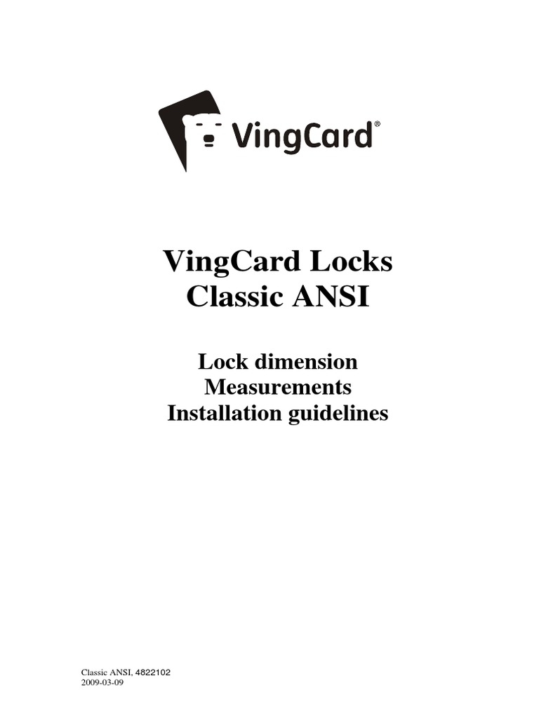 Classic ANSI Lock Installation Manual 20091903 | PDF | Door | Screw