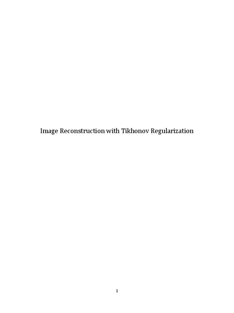 Image Reconstruction With Tikhonov Regularization | PDF | Matrix (Mathematics) | Inverse Problem