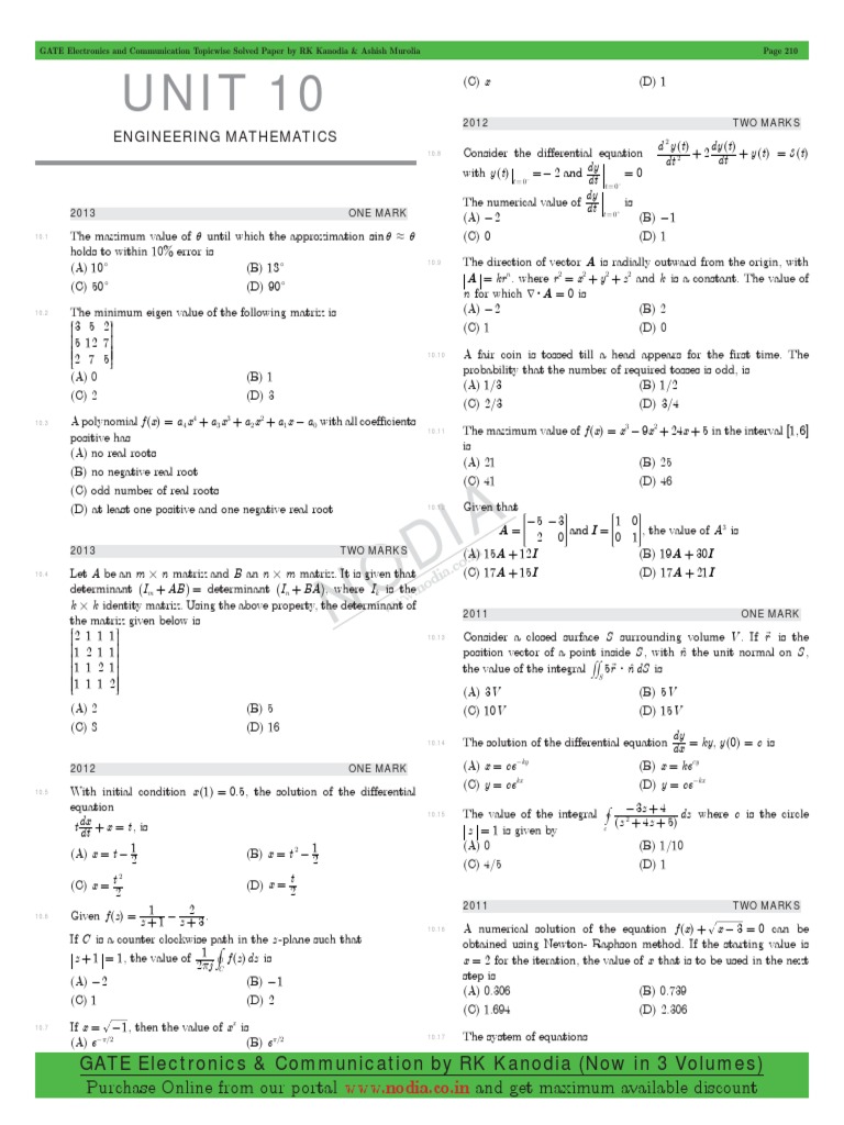 Engineering Mathematics | PDF | Eigenvalues And Eigenvectors | Trigonometric Functions