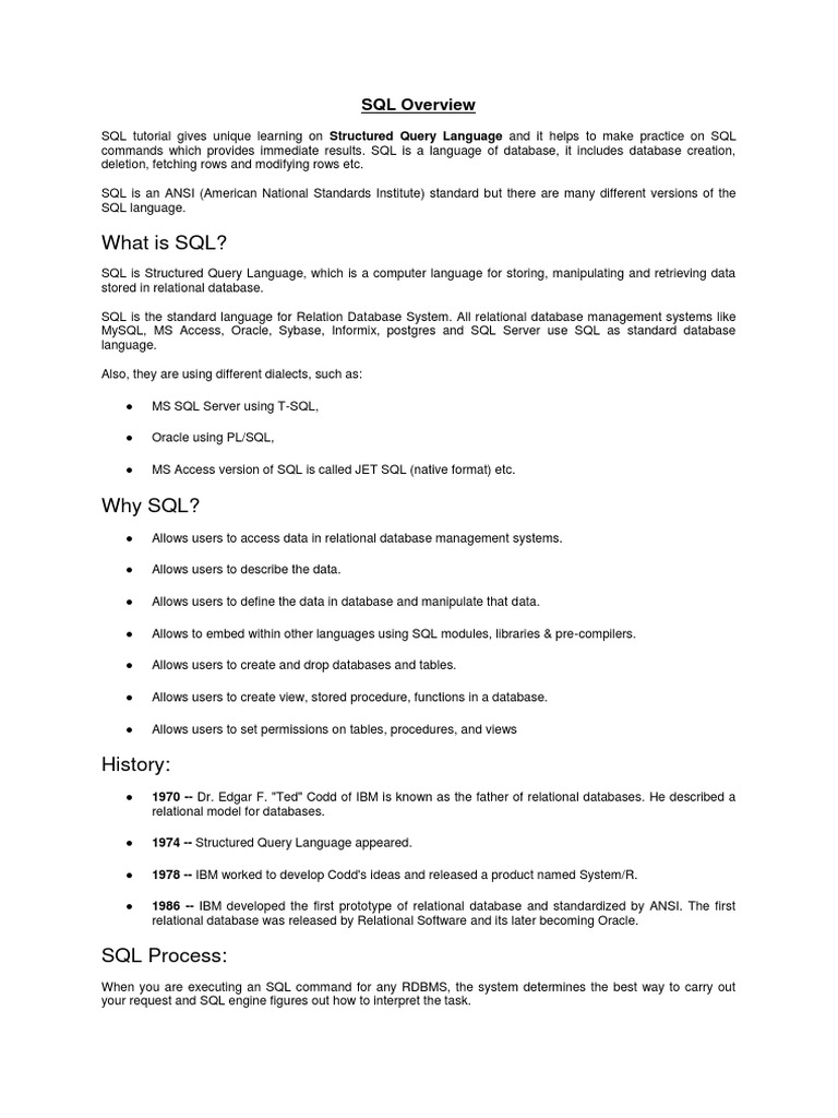 Basic SQL | PDF | Microsoft Access | Relational Database