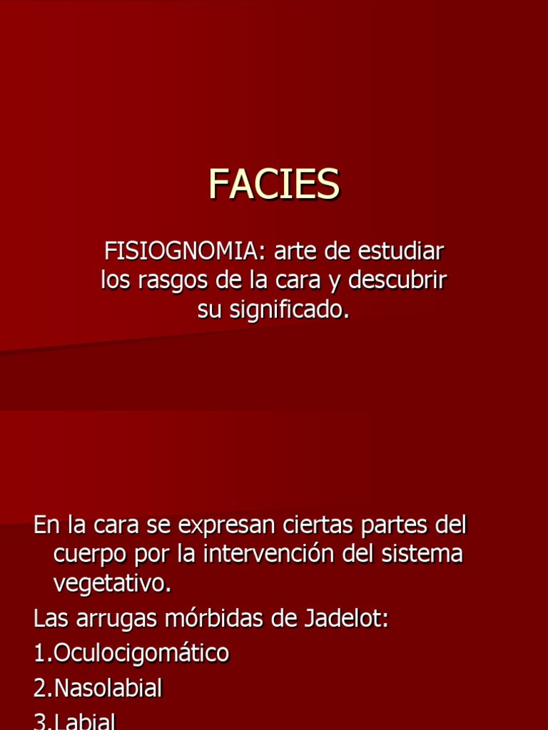 Tipos y significados de facies patológicas | PDF | Piel | Anatomia animal