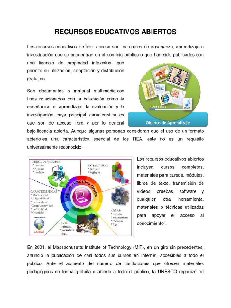 RECURSOS EDUCATIVOS ABIERTOS.pdf | Informática | Tecnología | Prueba gratuita de 30 días | Scribd